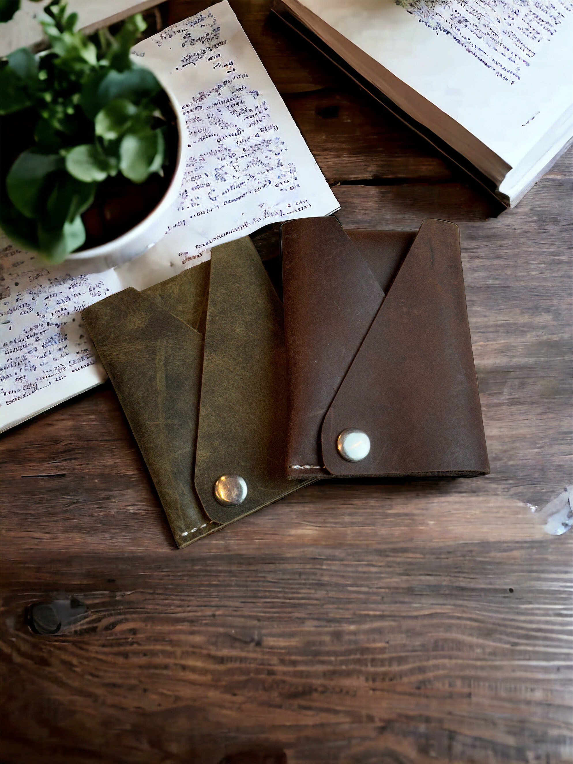 Personalized Leather Card Holder Custom Leather Business Card Holder ...