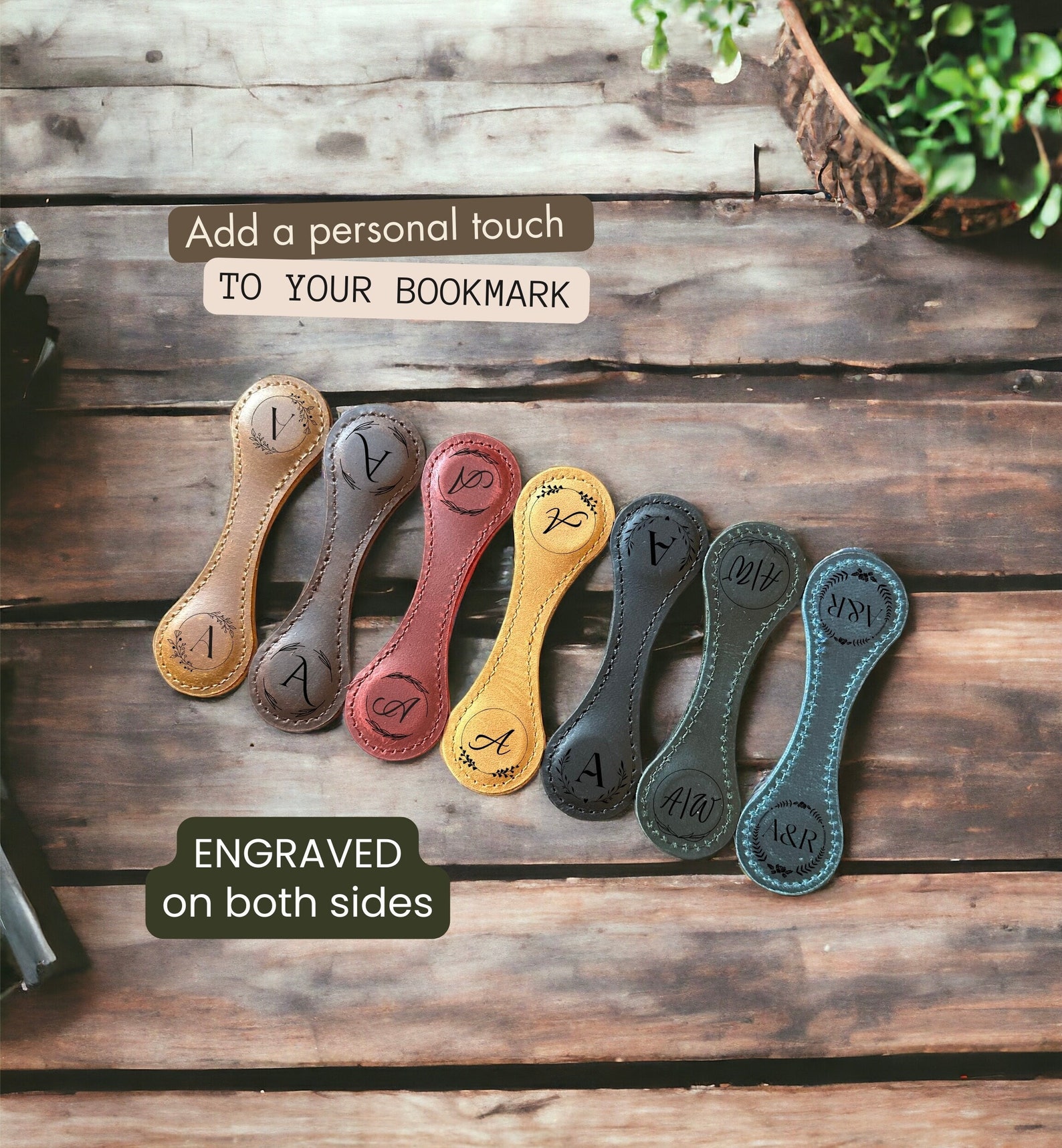 Personalized Leather Magnetic Bookmark Reader Gift Custom Bookmark ...