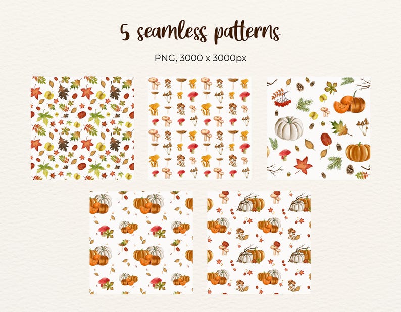 Watercolor Pumpkin Fall Leaves Clipart Autumn Leaves Clipart Autumn ...