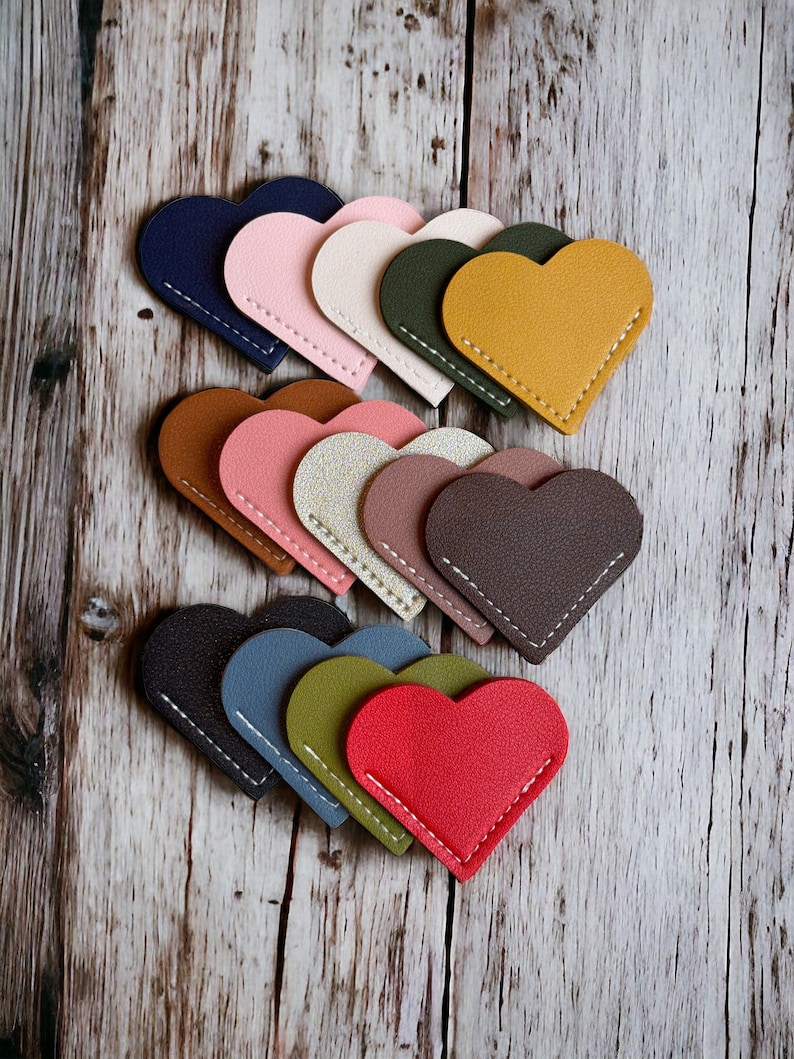 Personalized Leather Heart Bookmark Leather Bookmark Custom Leather ...