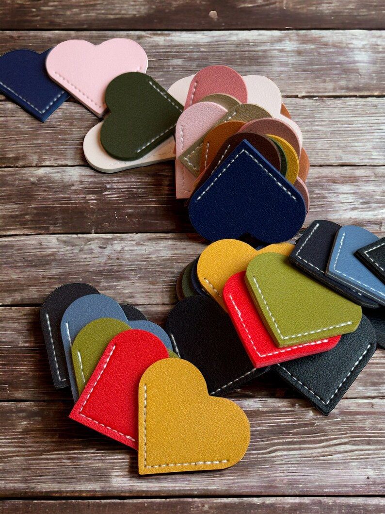 Personalized Leather Heart Bookmark Leather Bookmark Custom Leather ...