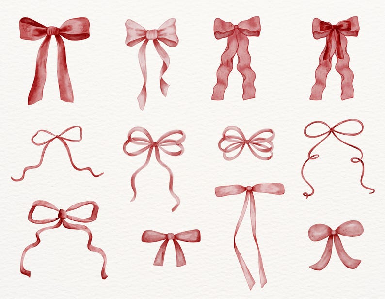 Watercolor Bows PNG Clipart Pink Ribbon Bows Clipart for Baby Shower ...