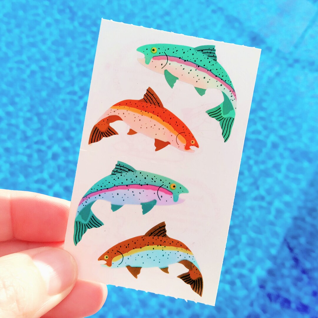 Rainbow Trout Stickers by Mrs. Grossmans, Metallic Stickers - Etsy