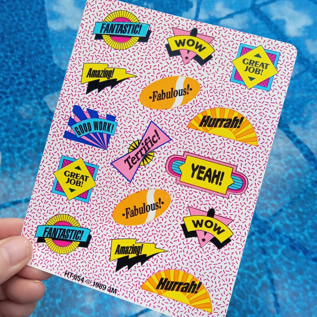 Retro Phrases Sticker Sheet by 3m, 1989 Teacher Reward Stickers - Etsy