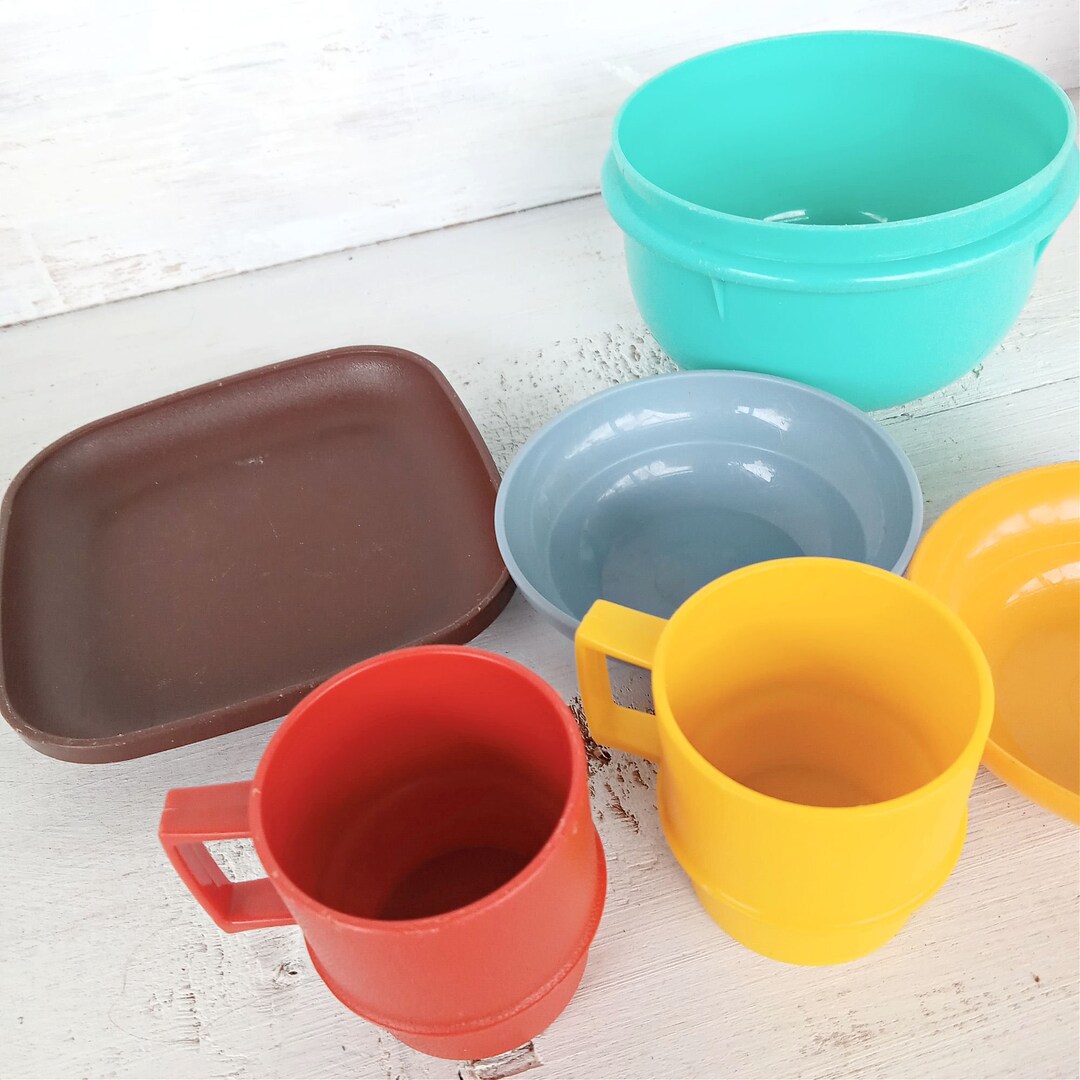 Vintage Tupperware Toys Pretend Play Bowl, Plates, Cups and Tray - Etsy