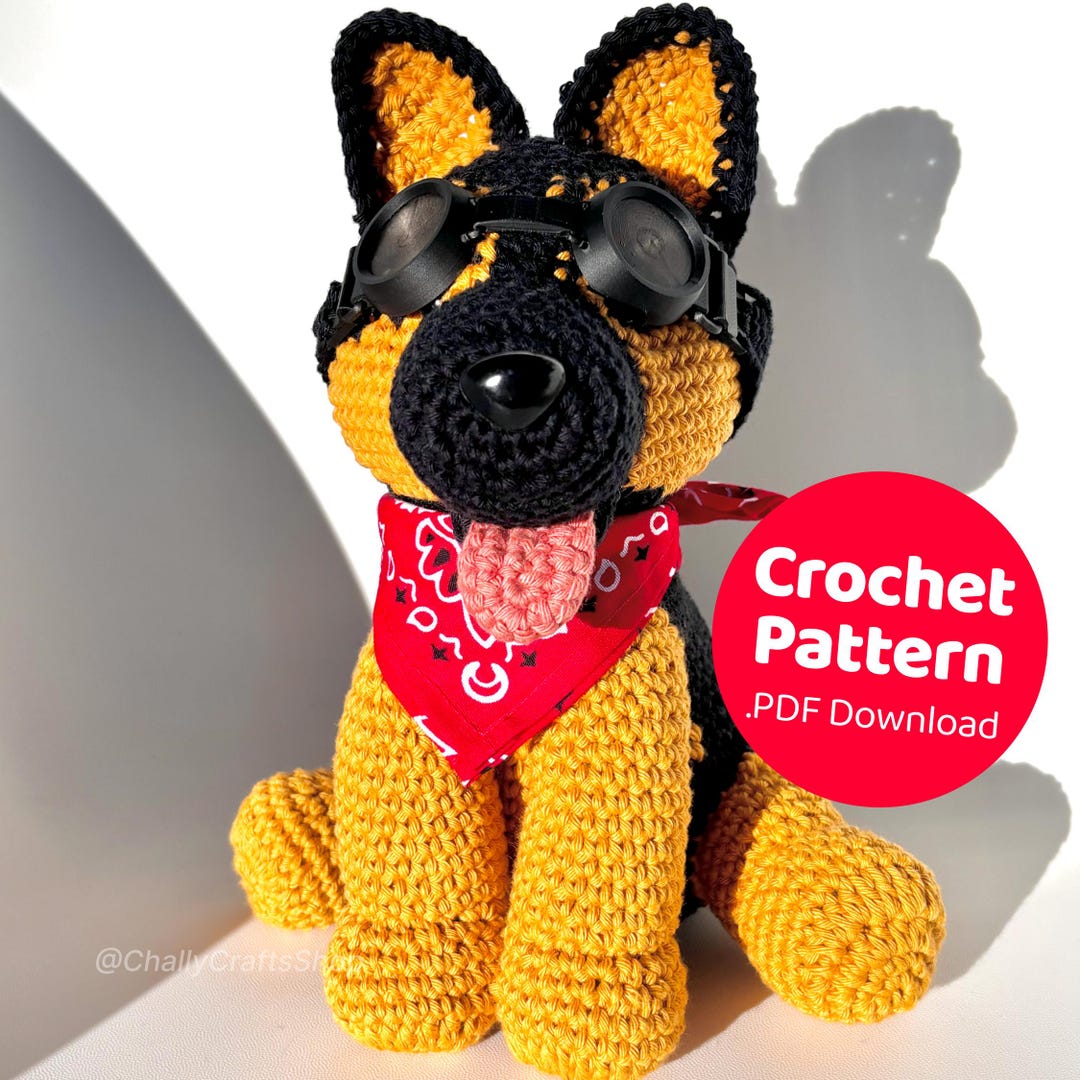 Dogmeat German Shepherd Fallout Inspired Dog Plushie Amigurumi Crochet ...