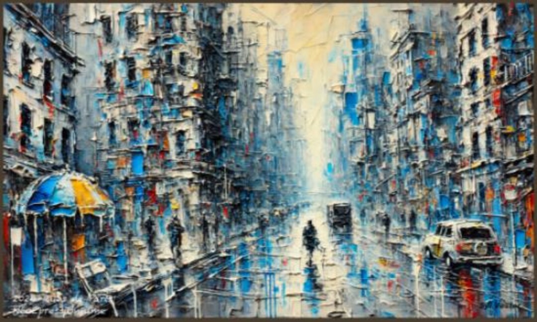 Paris Street Neo-expressionism View Paris Rainy Weather Syl Vester ...