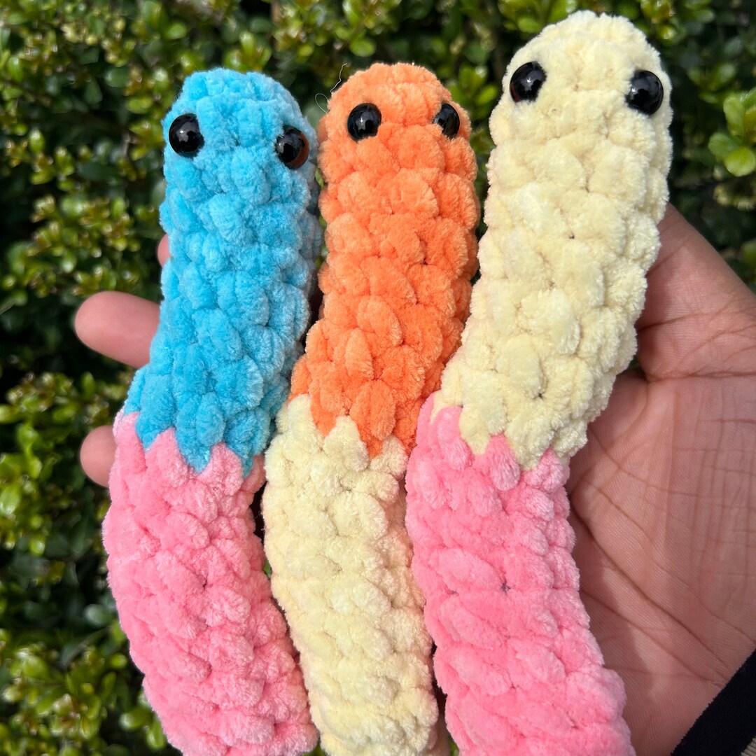 Crochet Gummy Worms ( 3 Pcs ) - Etsy