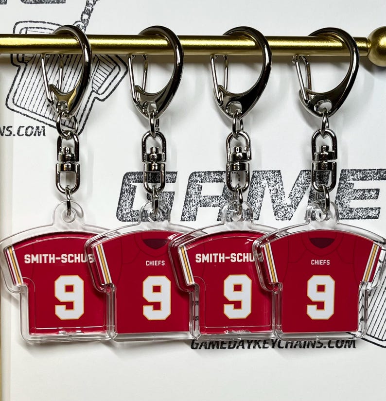 PERSONALIZED GAMEDAY KEYCHAINS, Personalized Jersey Football Keychains ...