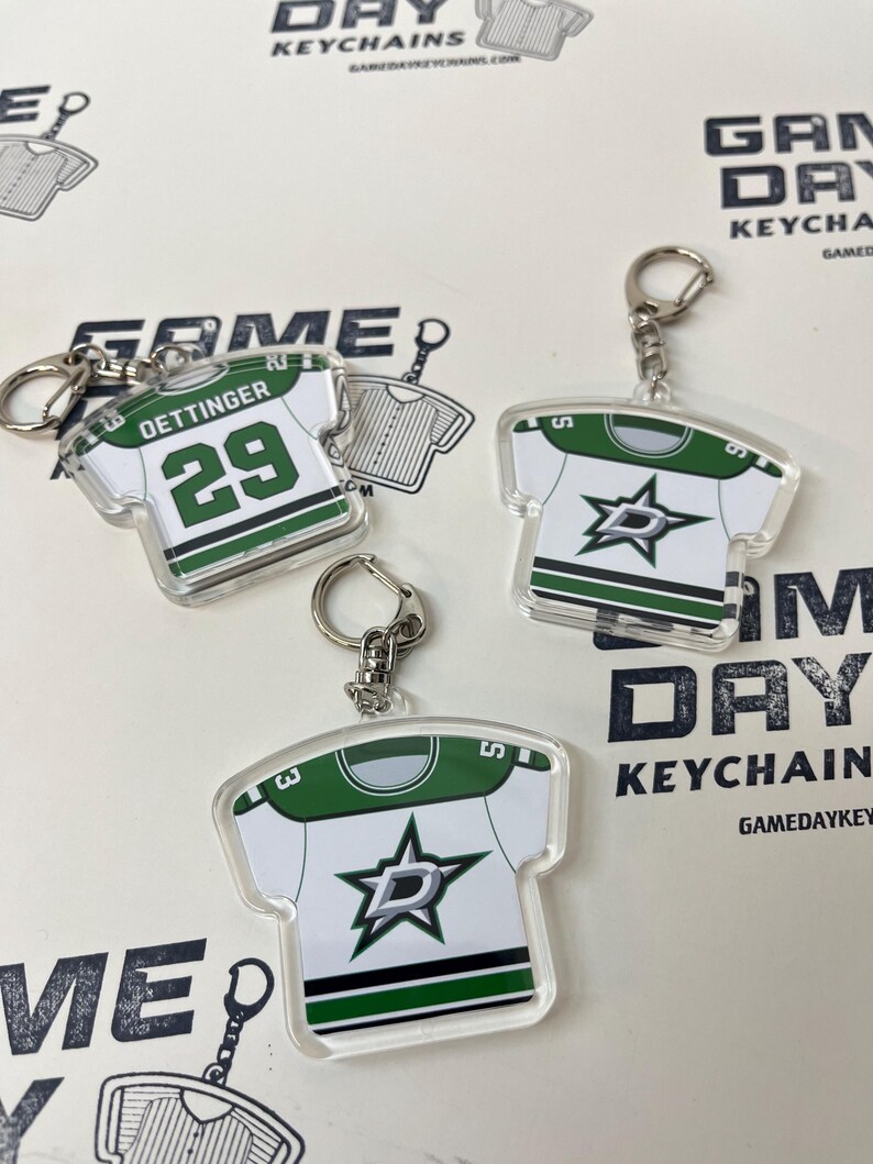 Dallas Stars Keychains, Customizable Stars Jersey Keychain, Custom ...