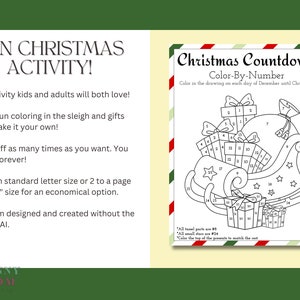 Printable Advent Calendar for Kids, Days Until Christmas Countdown ...