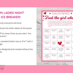 Galentines Day Games Printable Fun Girls Night Out Game, Find the Guest ...