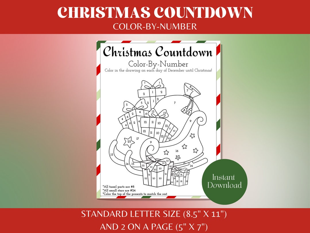 Printable Advent Calendar for Kids, Days Until Christmas Countdown ...