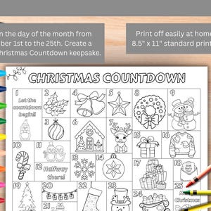 Printable Christmas Countdown for Kids, Sleeps Until Santa, Christmas ...
