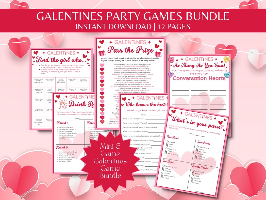 Galentines Day Game Bundle Printable Fun Girls Night Out Game ...