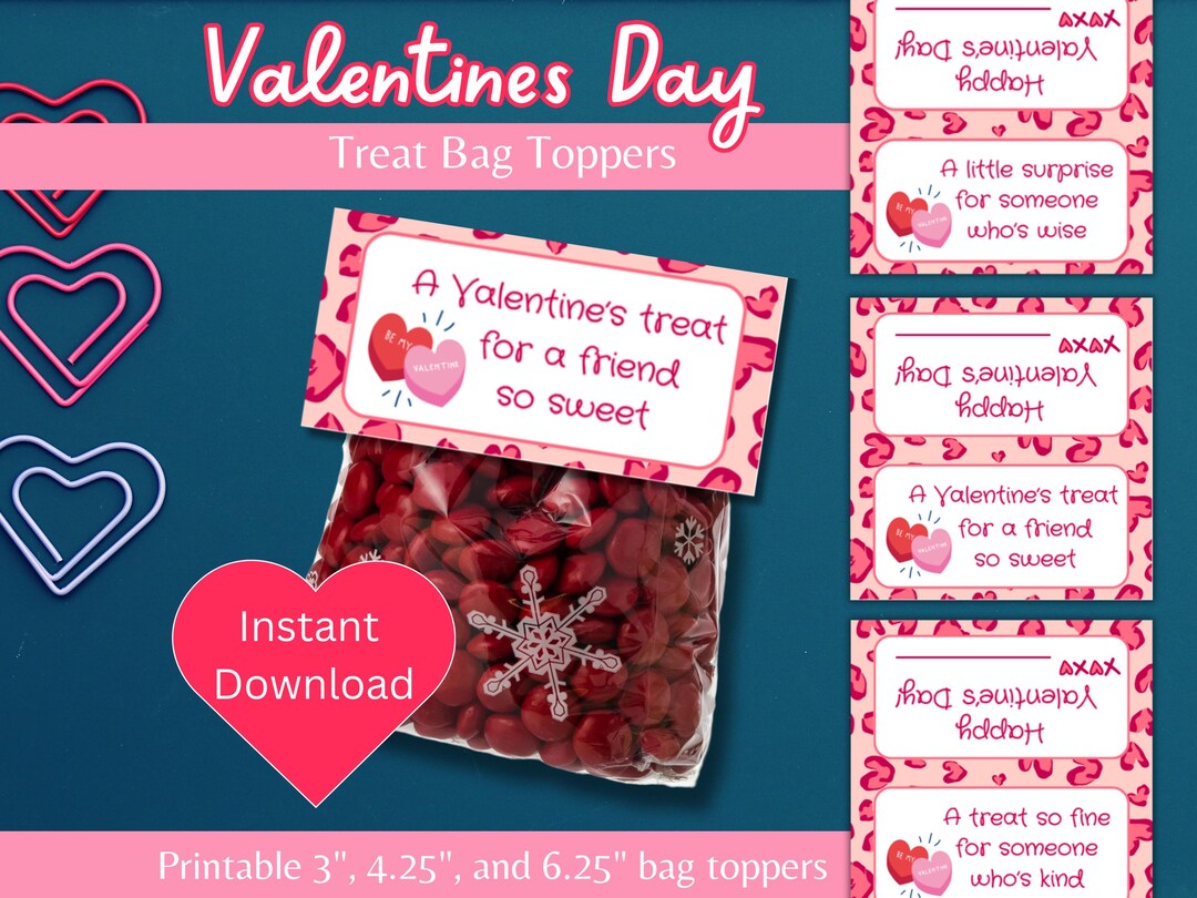 Valentine Bag Topper for Class Valentine Exchange Classmate Valentines ...