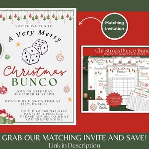 Printable Christmas Bunco Game, Bunco Scorecard for December Bunco ...