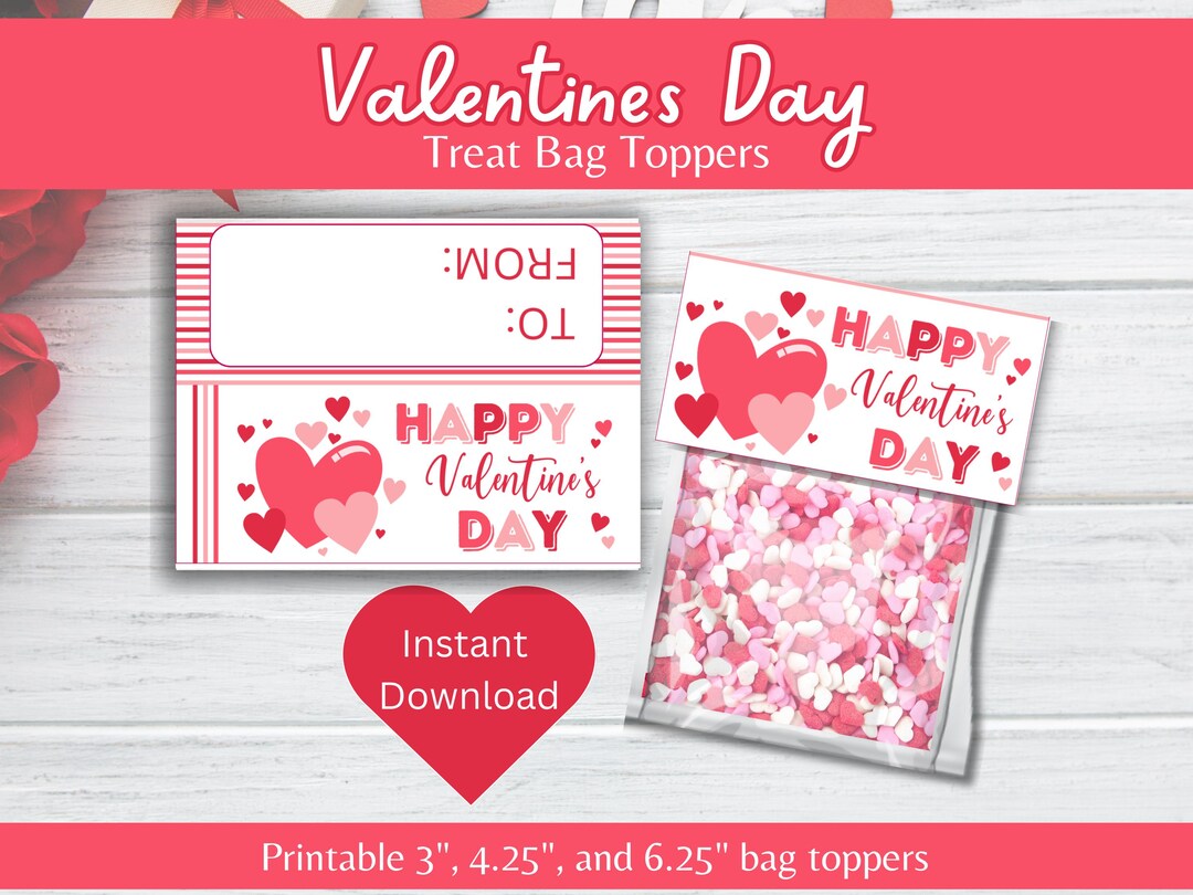 Valentine Bag Topper for Class Valentine Exchange Classmate Valentines ...