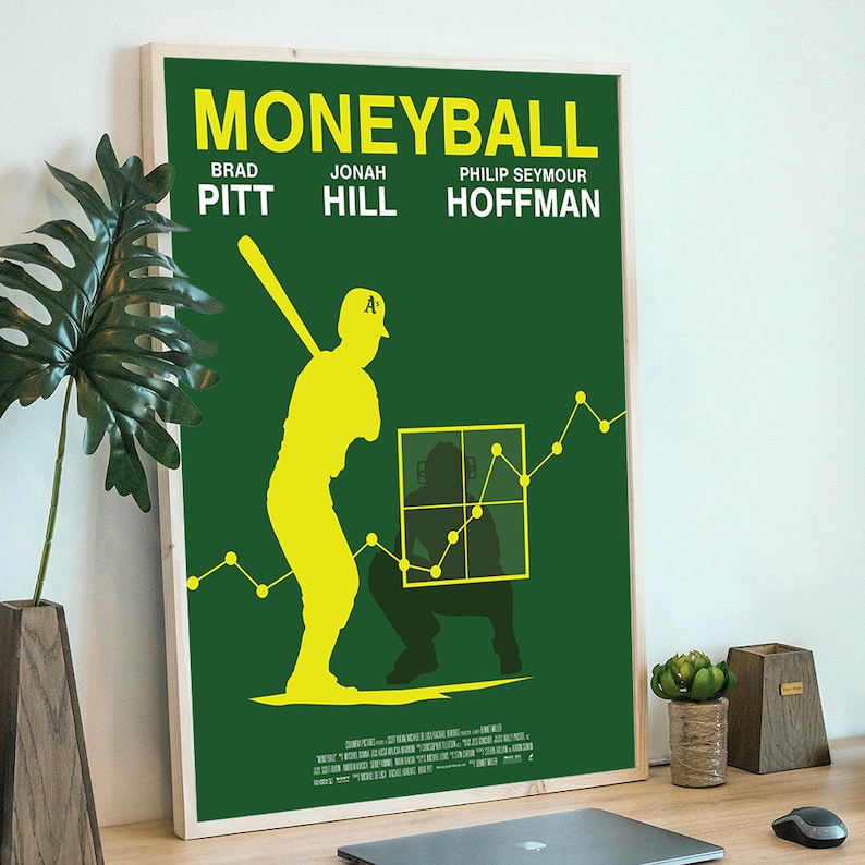 Moneyball 2011 Movie Poster, Movie Canvas, Wall Art, Poster Unframed ...