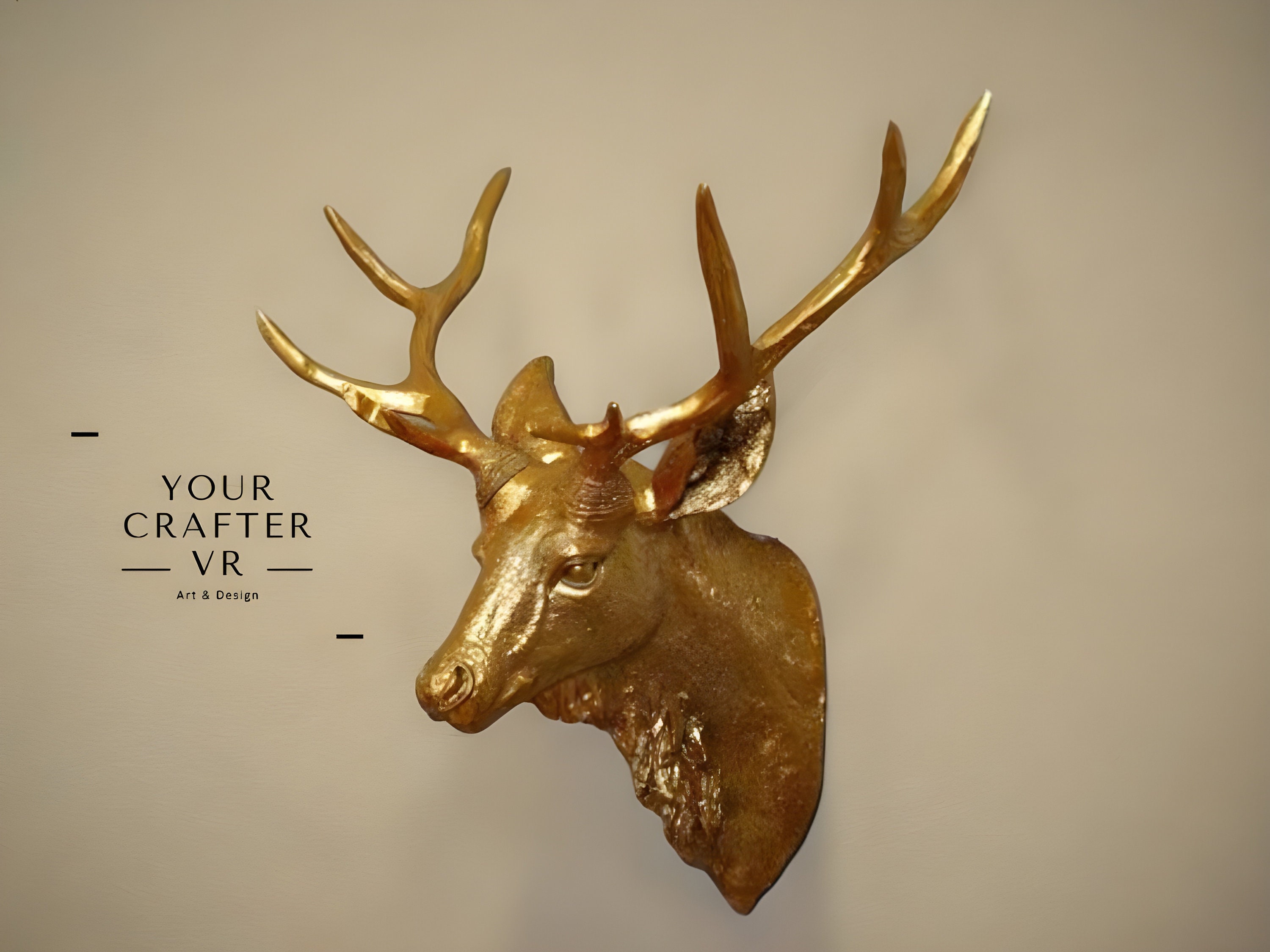Deer Head, Antique Resin Deer Head, Deer Sculpture, Animal Statue, Wall ...