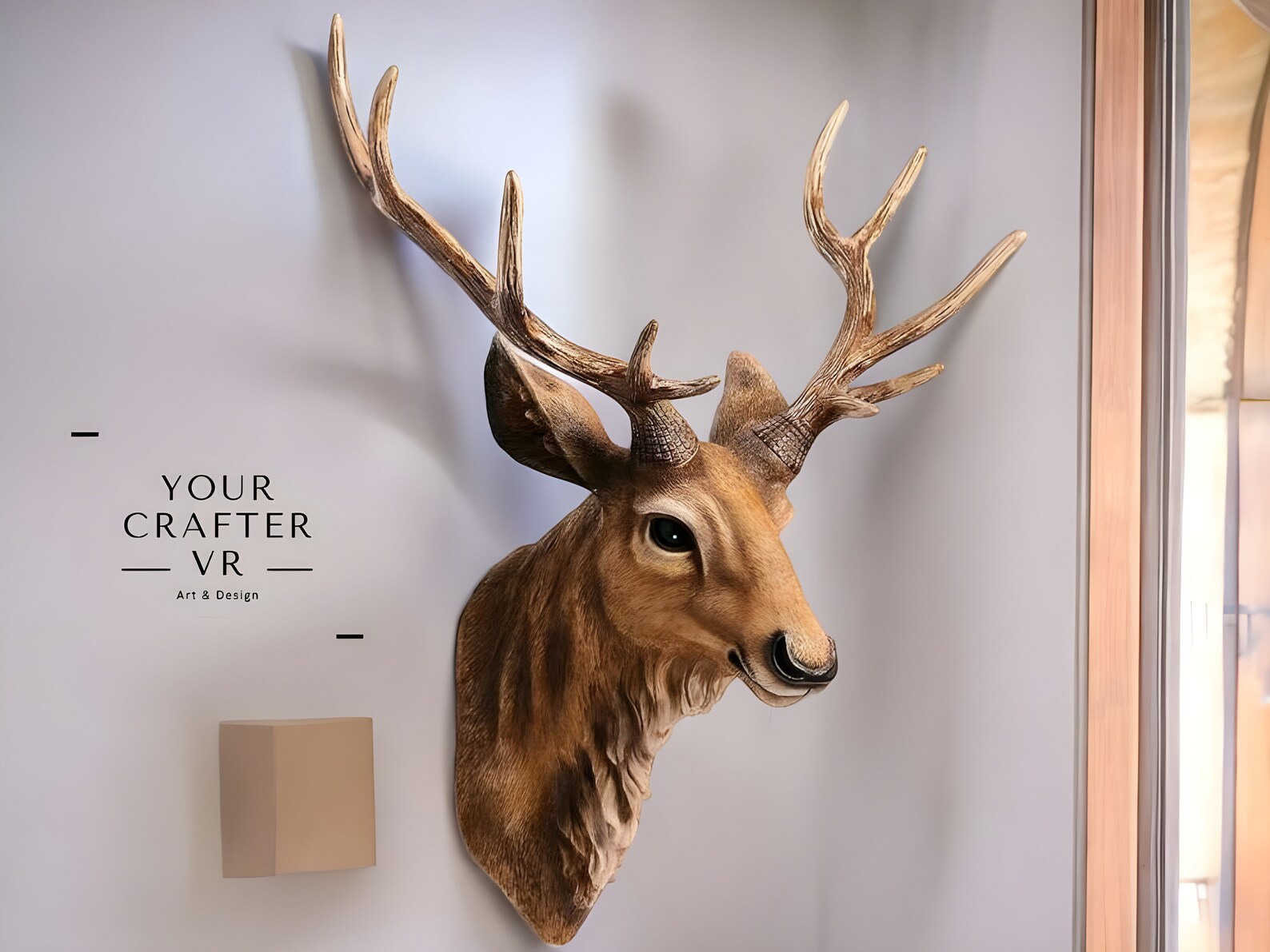 Deer Head, Antique Resin Deer Head, Deer Sculpture, Animal Statue, Wall ...