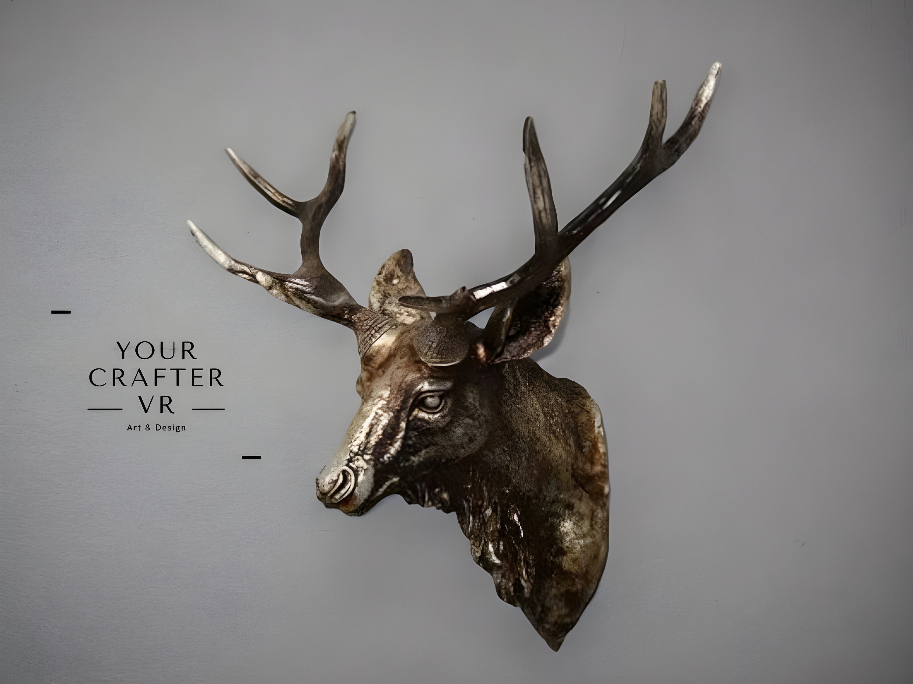 Deer Head, Antique Resin Deer Head, Deer Sculpture, Animal Statue, Wall ...