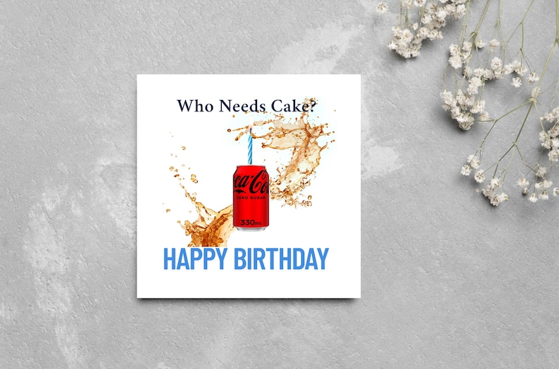 Funny Birthday Card, Coke, Humour, Simple, Funny, Personalised - Etsy