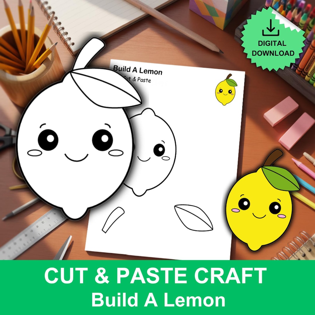 Lemon Craft Template, Kids Printable Craft, Fruits Activitis ...