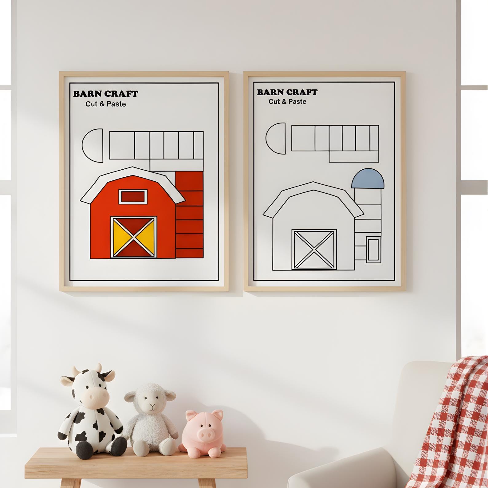 Barn Cut-and-paste Activity | Farm Barn Printable for Kids - Etsy