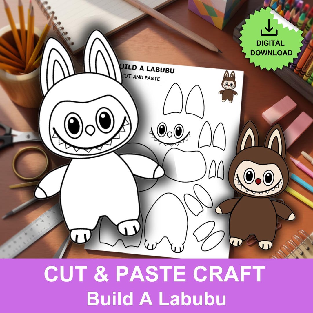 Labubu Craft, Labubu Vector Digital, Super Cute Monsters, Craft for ...