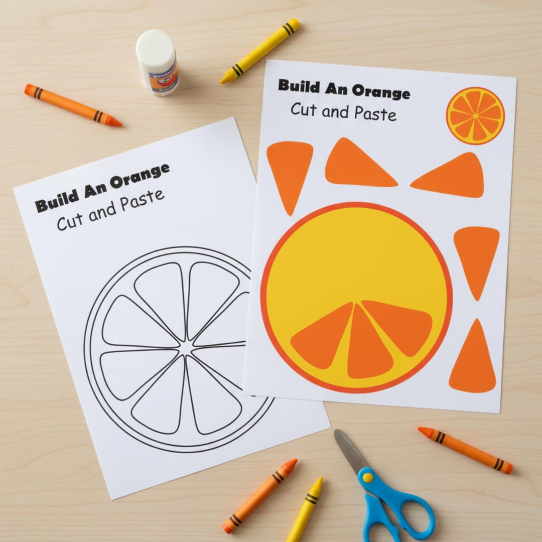 Orange Cut-and-paste Craft | Printable Fruit Activity for Kids - Etsy