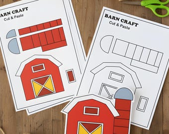 Build a Barnyard Craft (printable Template) / Printable Kids Craft ...