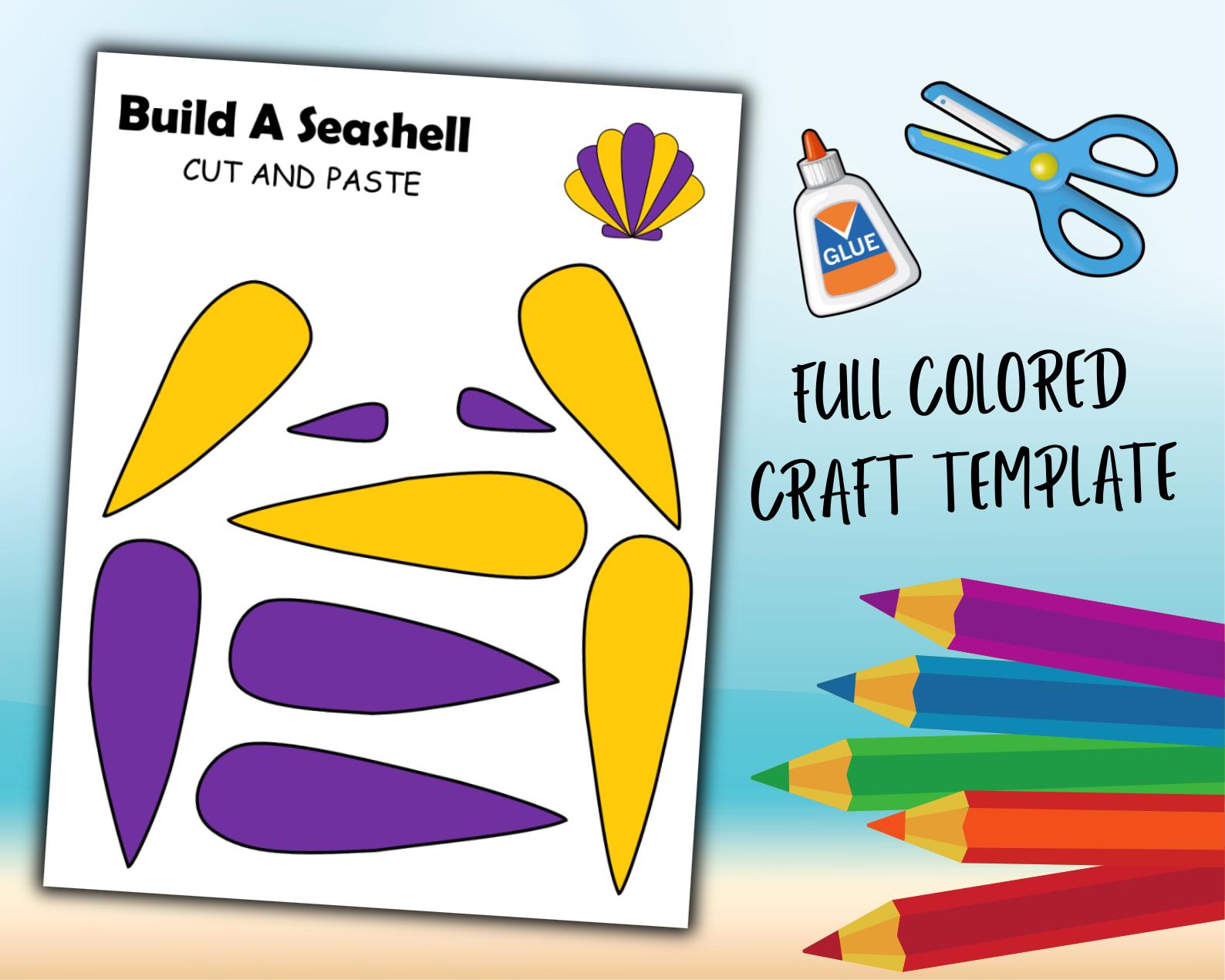 Printable Seashell Craft Activity | Summer Craft Activities | Sea ...