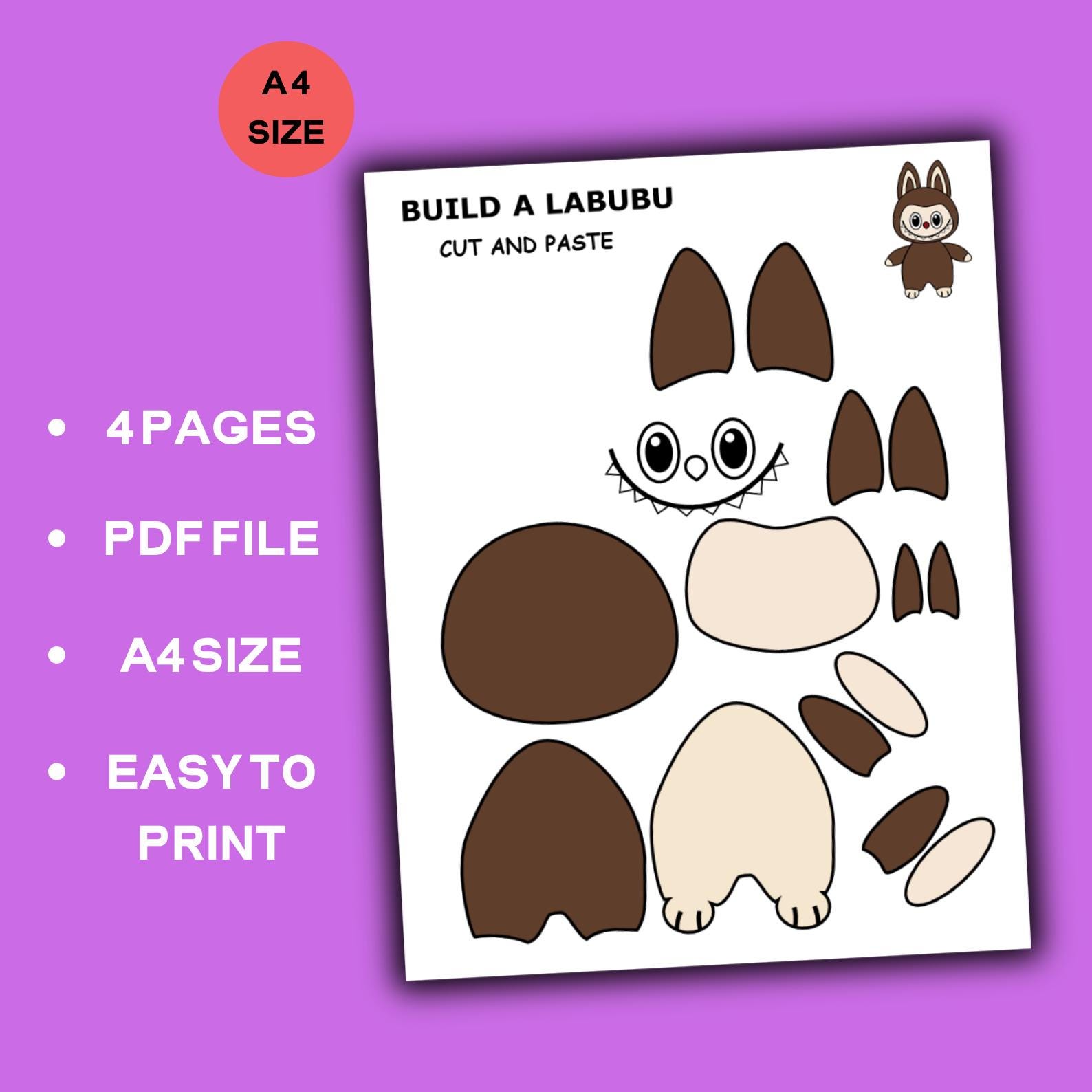 Labubu Craft, Labubu Vector Digital, Super Cute Monsters, Craft for ...