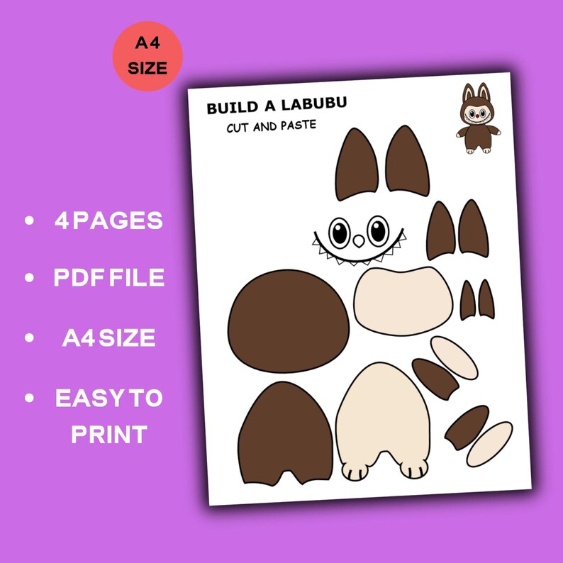 Labubu Craft, Labubu Vector Digital, Super Cute Monsters, Craft for ...