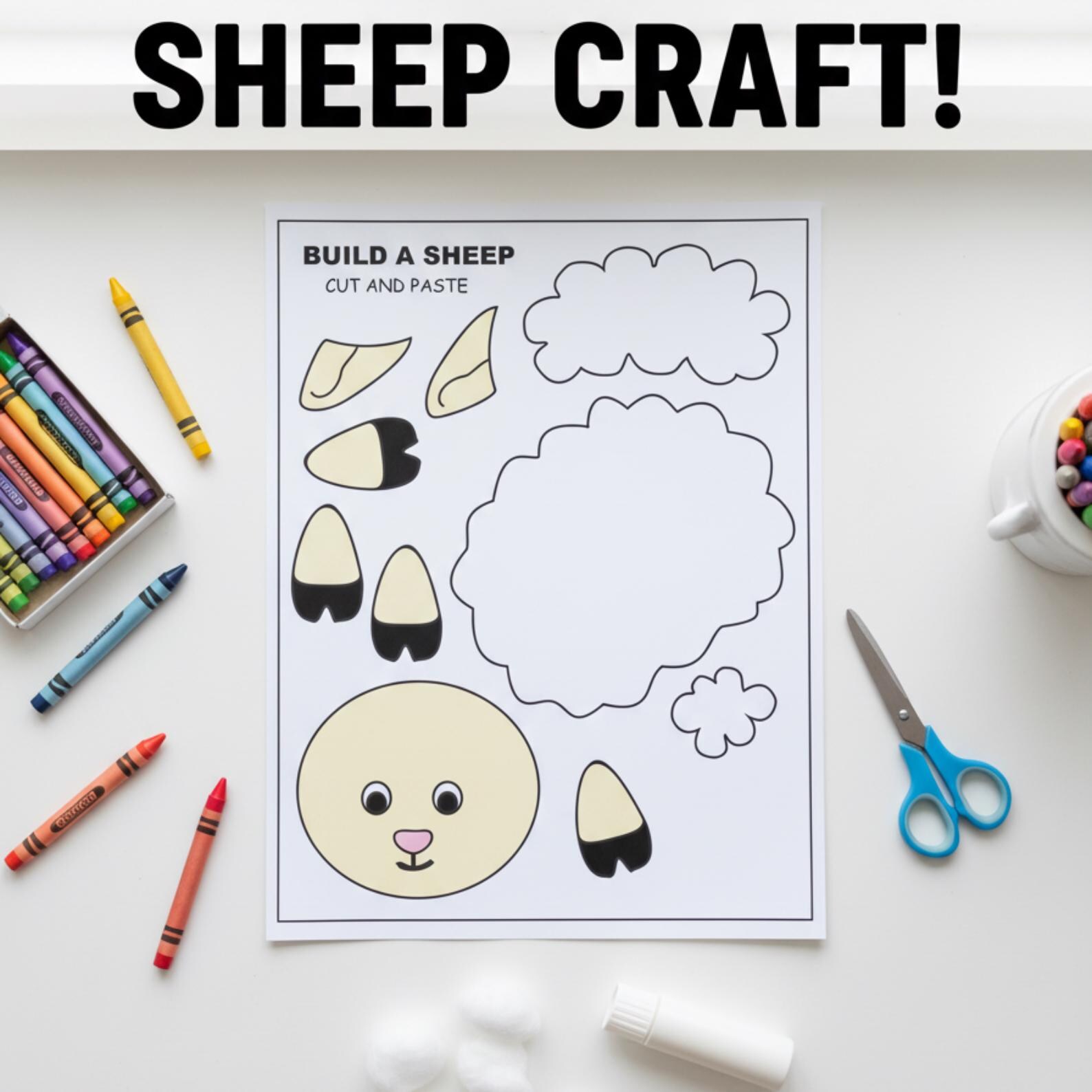 Sheep Cut-and-paste Activity | Farm Animal Printable for Kids - Etsy