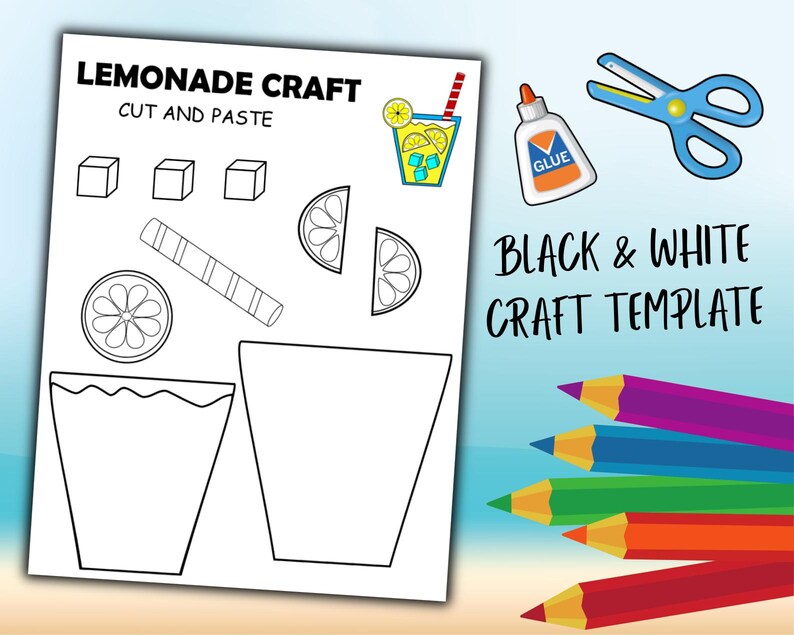 Lemonade Craft | for Kids | Summer Craft | Template | Activities Back ...