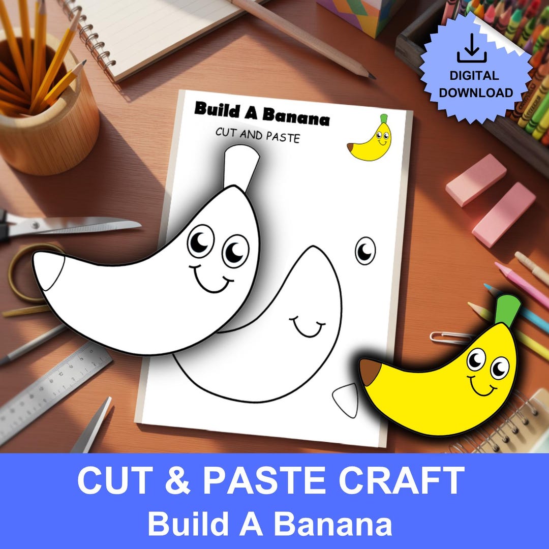 Banana Craft Template, Fruit Craft Activities, Bulletin Board, Coloring ...