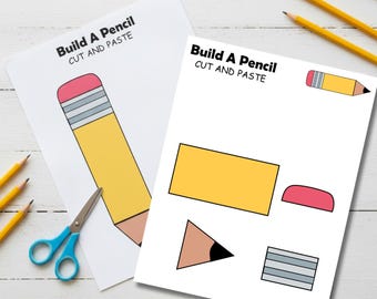 Back to School Pencil Craft Kindergarten Bulletin Board Activity Door ...