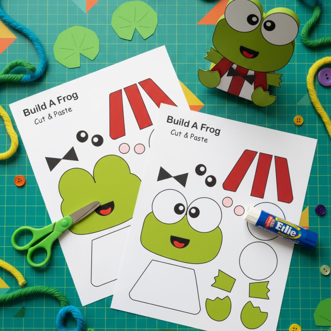 Frog Cut-and-paste Craft | Printable Spring Animal Activity for Kids - Etsy