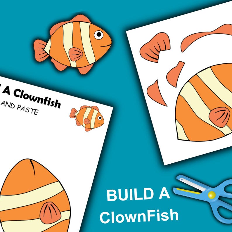 Fish Craft, Build a Fish Activity, Summer Printable for Kids, Preschool ...