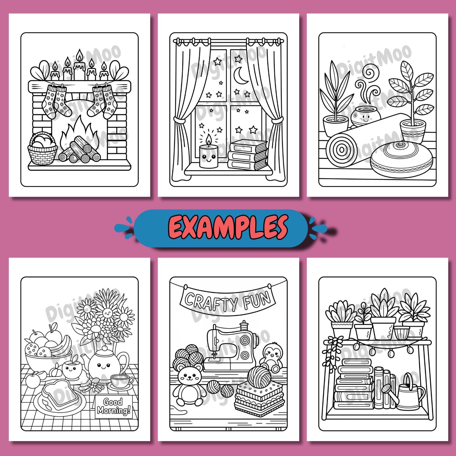 Hygge Coloring Page: Bold & Easy Relaxation - A4 PDF (digital Download ...