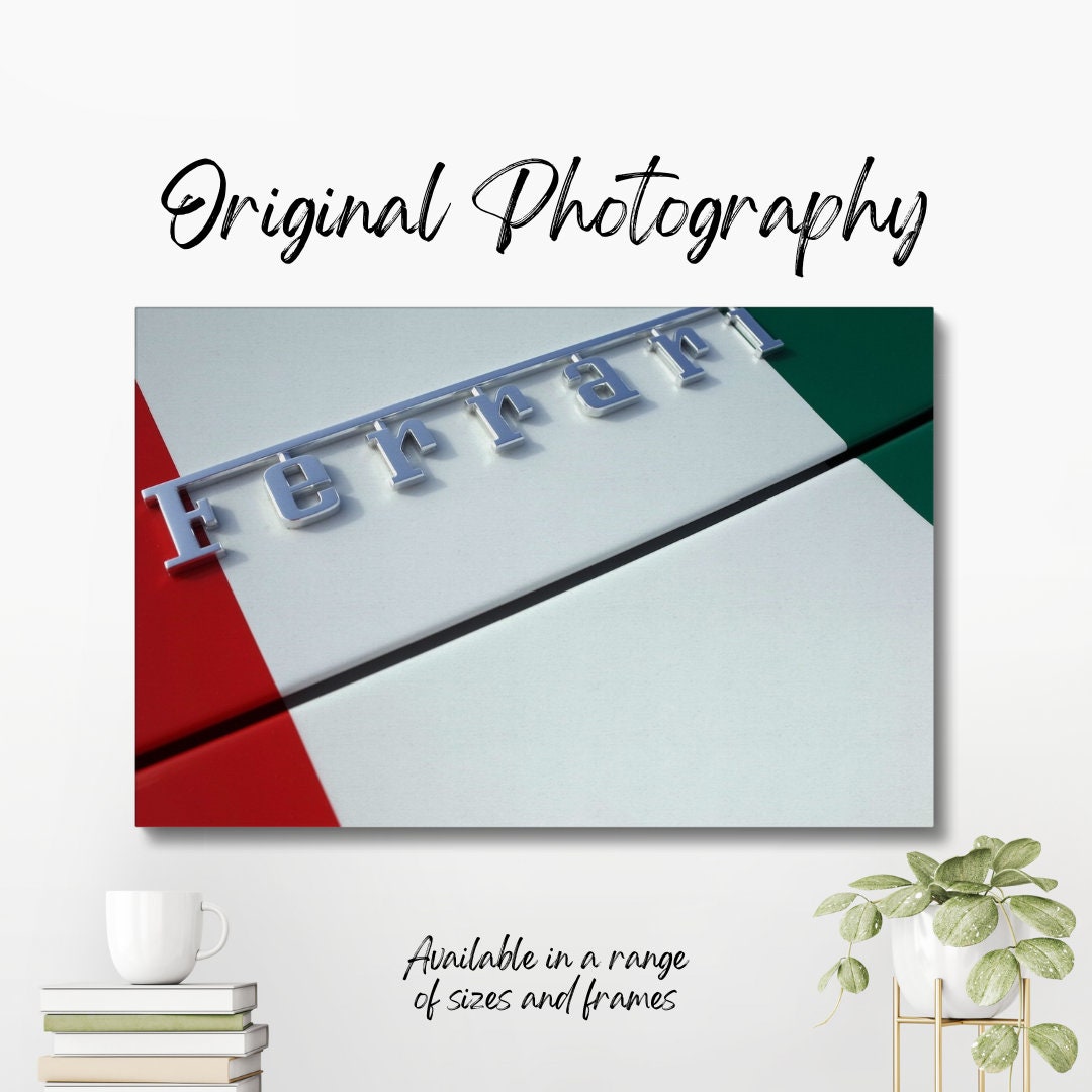 Original Colour Photograph of the Ferrari Script Badge on the Rear ...