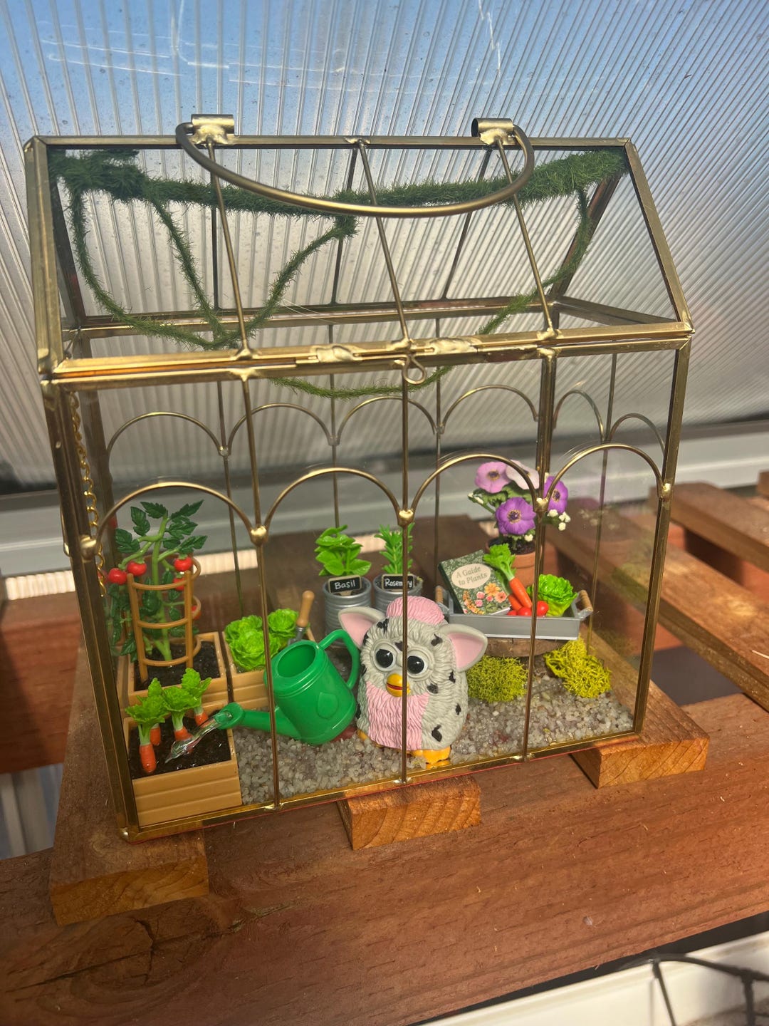 Custom Mini Greenhouse Furby Watering Veggies - Etsy