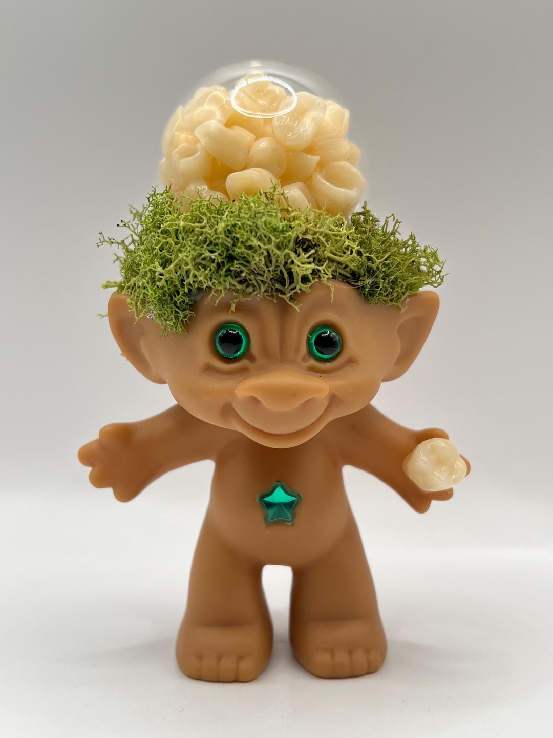 Custom Tooth Troll With Glass Globe Full of Acrylic Teeth - Etsy
