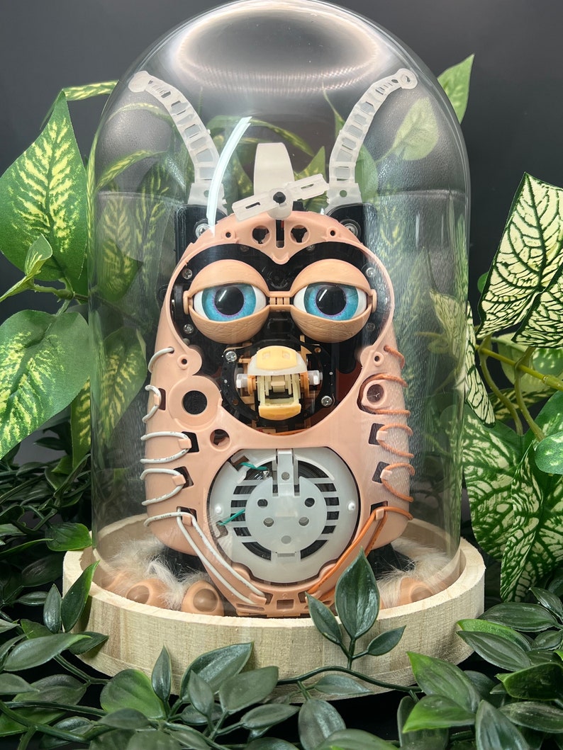 Custom OOAK 2005 Robot Emoto Furby in a Glass Cloche - Etsy