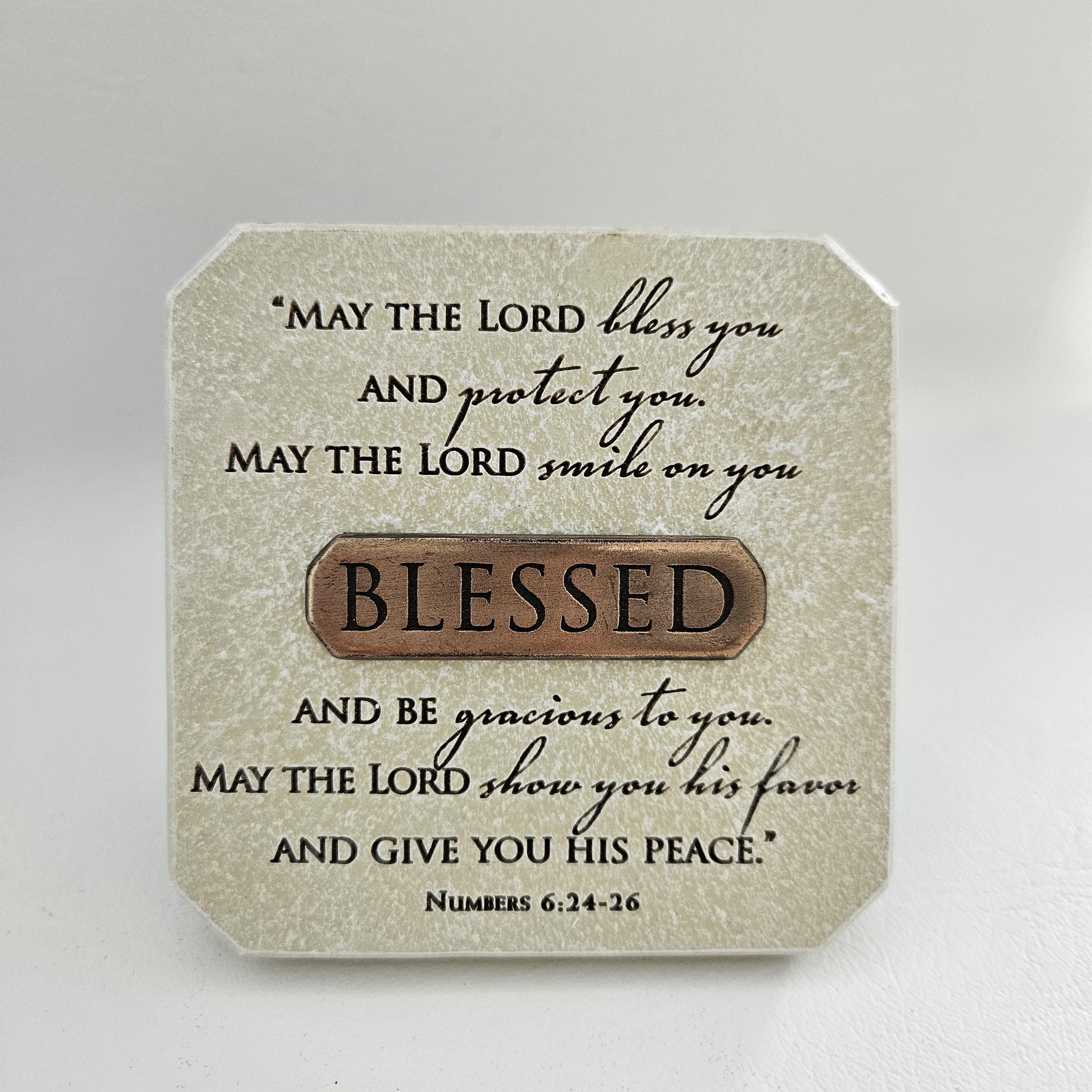 Blessed Numbers Square Stone Plaque Frame Decor New - Etsy