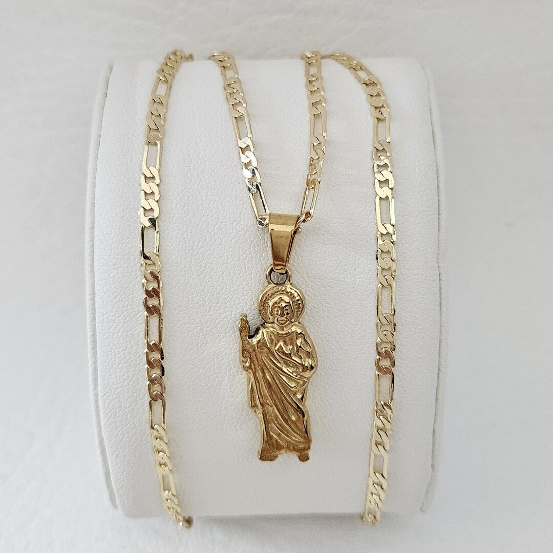 Saint Jude Small Figure Gold Plated Necklace - Etsy