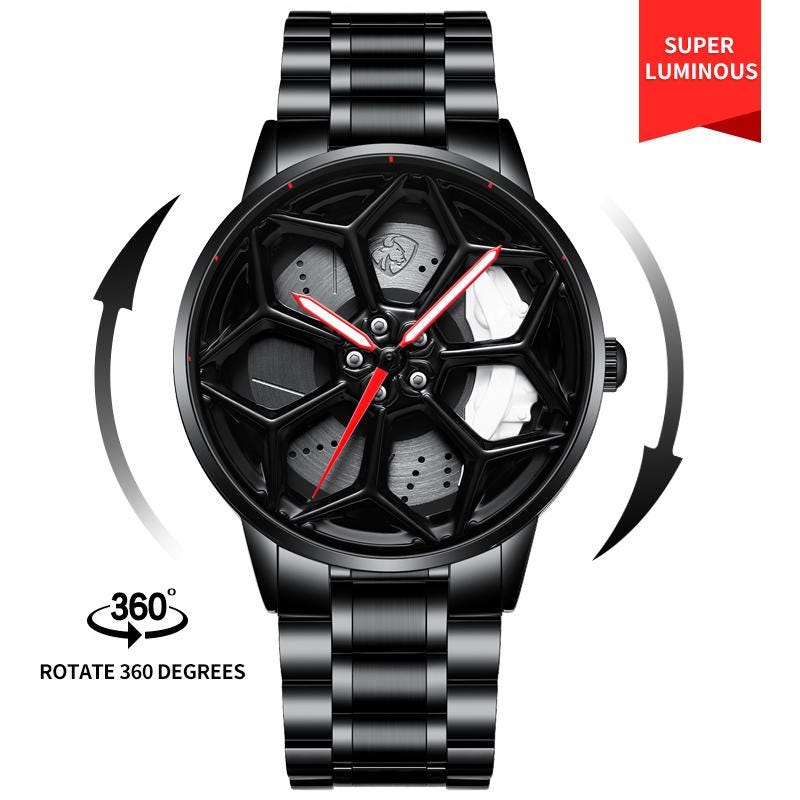 Spinning Lamborghini 3D Brake Caliper Wheel Watch: Red, White or Orange ...