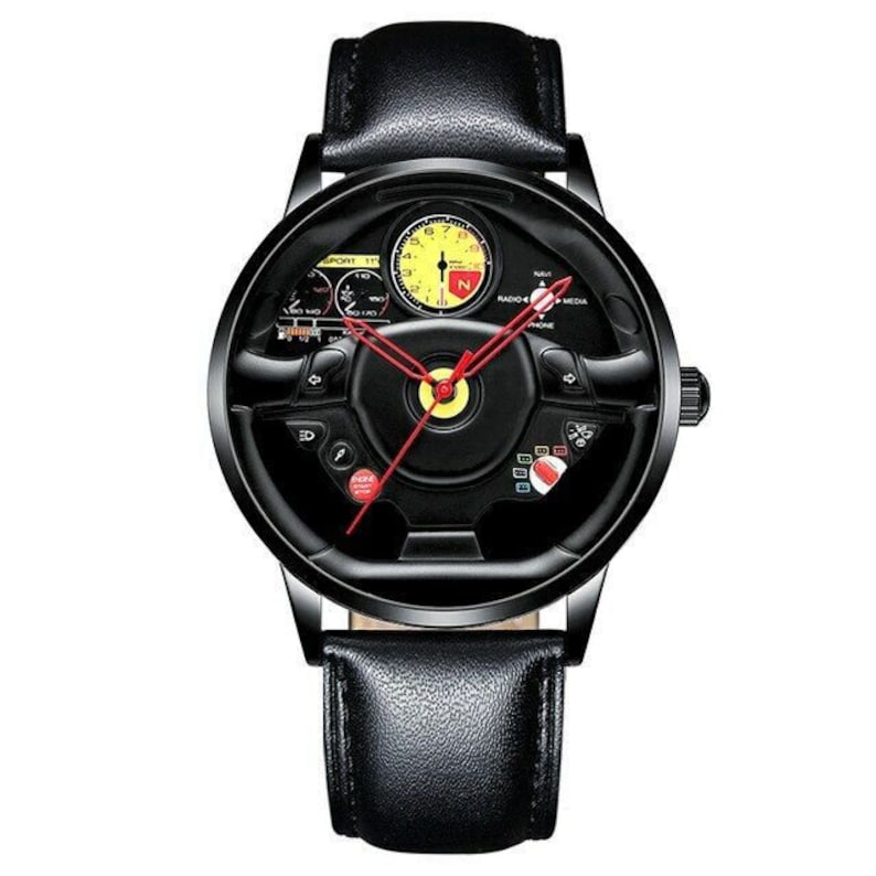 Steering Wheel 3D Brake Caliper Wheel Watch: Steel, Leather or Mesh ...